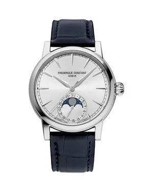FREDERIQUE CONSTANT Classic Moonphase Date Manufacture Watch, 40mm - Silver/blue