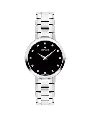 Movado Faceto Watch - Black/silver