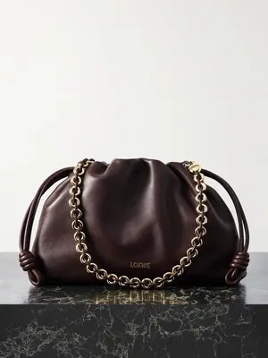 Loewe Flamenco Leather Clutch - Burgundy