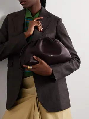 Loewe Flamenco Leather Clutch - Burgundy