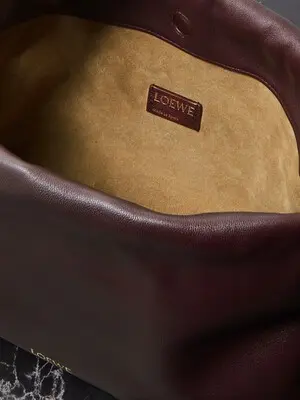 Loewe Flamenco Leather Clutch - Burgundy