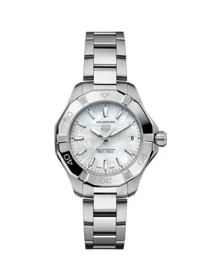 Tag Heuer Aquaracer Professional 200 Solargraph Stainless & Mother-of-pearl Bracelet Watch/34mm - Steel