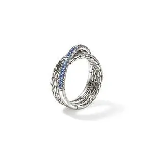 John Hardy Jh Essential Pavé Crossover Ring - Sterling Silver