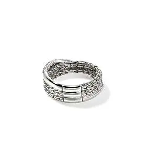 John Hardy Jh Essential Pavé Crossover Ring - Sterling Silver
