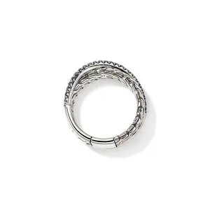 John Hardy Jh Essential Pavé Crossover Ring - Sterling Silver