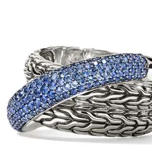 John Hardy Essential Pavé Crossover Ring - Sterling Silver