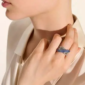 John Hardy Essential Pavé Crossover Ring - Sterling Silver