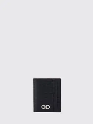 FERRAGAMO Gancini Embossed Calfskin Leather Bifold Card Holder