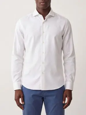 Brunello Cucinelli French Collar Cotton Shirt With Long Sleeves - Grey 1