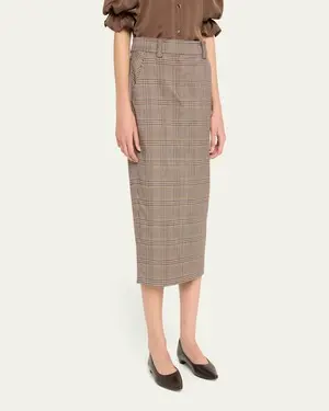Ramy Brook Clarissa Plaid Midi Skirt