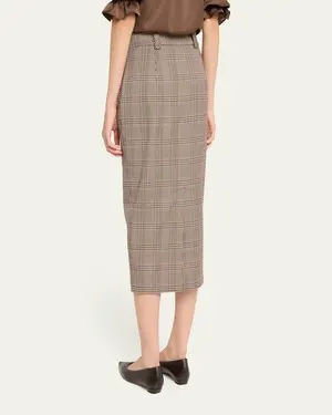 Ramy Brook Clarissa Plaid Midi Skirt
