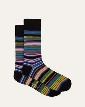 Paul Smith Paul Smith Hawkins Stripe Crew Socks Black