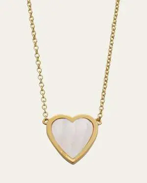 JENNIFER MEYER Jennifer Meyer 18k Mini Inlay Heart Necklace Mop