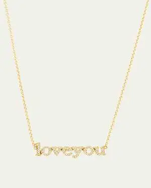 JENNIFER MEYER 18k Diamond "love You" Pendant Necklace - Gold