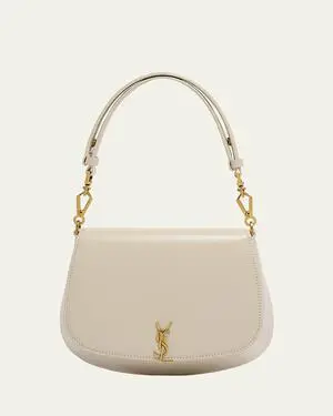 Saint Laurent Voltaire Top-handle Bag In Smooth Leather - Crema Soft