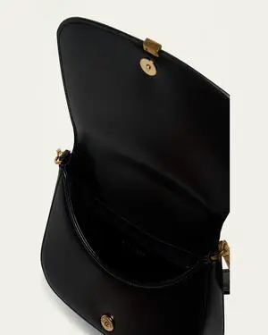 Saint Laurent Voltaire Top-handle Bag In Smooth Leather - Nero