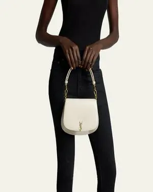 Saint Laurent Voltaire Top-handle Bag In Smooth Leather - Nero