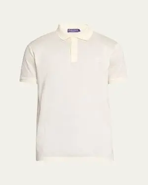 Ralph Lauren Purple Label Custom Slim Fit Piqué Polo Shirt - Cream