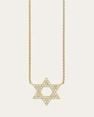 SYDNEY EVAN 14k Yellow Diamond Star Of David Necklace - Gold