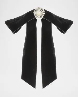 JENNIFER BEHR Rory Embellished Bow Barrette - Black