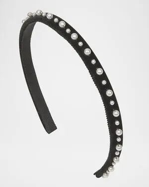 JENNIFER BEHR Lulu Velvet Headband - Black