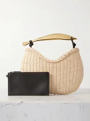 Bottega Veneta Sardine Small Raffia Shoulder Bag