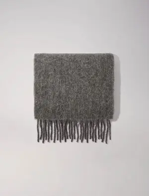 Maje Woman's Alpaca Alpaca Blend Scarf - Anthracite Grey