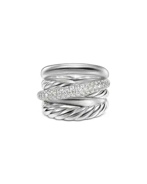David Yurman Crossover Five-row Ring - Silver