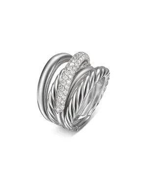 David Yurman Crossover Five-row Ring - Silver