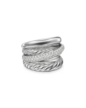 David Yurman Crossover Five-row Ring - Silver