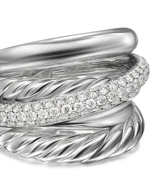 David Yurman Crossover Five-row Ring - Silver