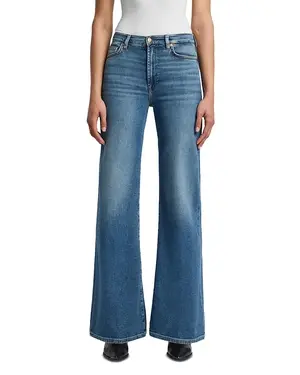 7 For All Mankind Ultra High Rise Wide Leg Jeans - Sea Level