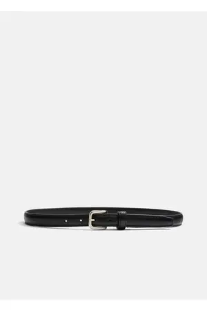 Vince Skinny Leather Belt - Black
