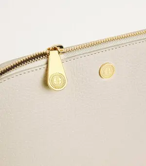 Harrods Large Pebbled Leather Cosmetics Bag - Ivory