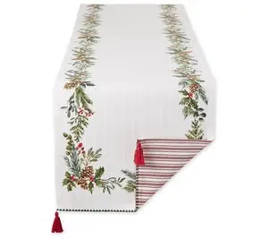 DESIGN IMPORTS Boughs Of Holly Embellished Tabl E Runner 14x72 - One-color