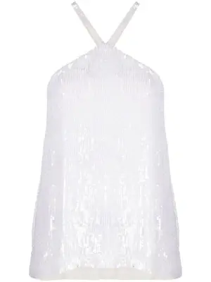 PAROSH P.a.r.o.s.h. Sequinned Halterneck Top