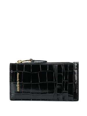 Alexander McQueen Alexander Mc Queen Skull Zipped Leather Credit Card Case