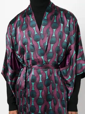 Ozwald Boateng Printed Silk Kimono Dress - Multicolour