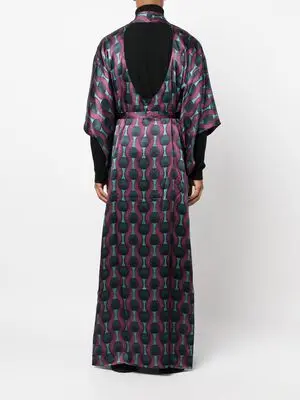 Ozwald Boateng Printed Silk Kimono Dress - Multicolour
