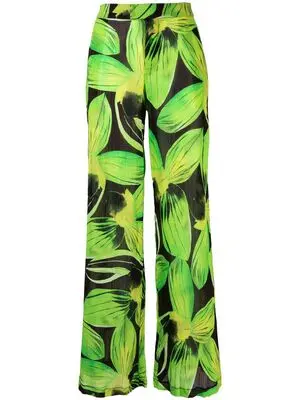 LOUISA BALLOU Printed Trousers - Green