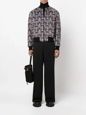 Ozwald Boateng Printed Velvet Bomber Jacket