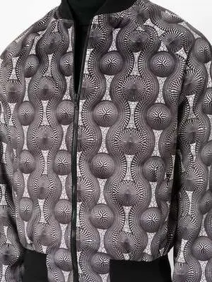 Ozwald Boateng Printed Velvet Bomber Jacket