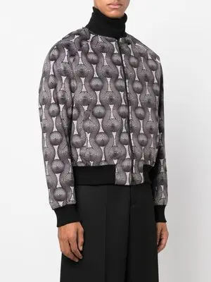 Ozwald Boateng Printed Velvet Bomber Jacket