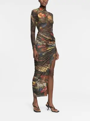 AZ FACTORY BY ESTER MANAS Side-slit Midi Skirt