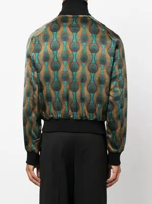 Ozwald Boateng Printed Silk Bomber Jacket