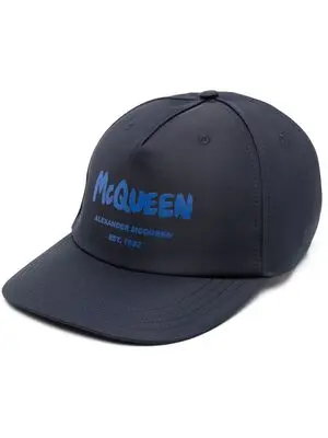 Alexander McQueen Graffiti-print Baseball Cap - Blue
