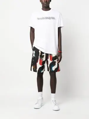 Alexander McQueen Logo-print Straight-leg Shorts - Multicolour
