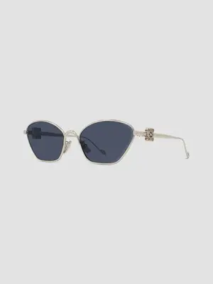 Loewe Anagram 57mm Cat-eye Sunglasses - Blue Silver