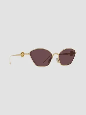 Loewe Anagram 57mm Cat-eye Sunglasses - Gold Violet