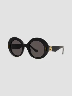 Loewe Anagram 50mm Oval Sunglasses - Grey Black